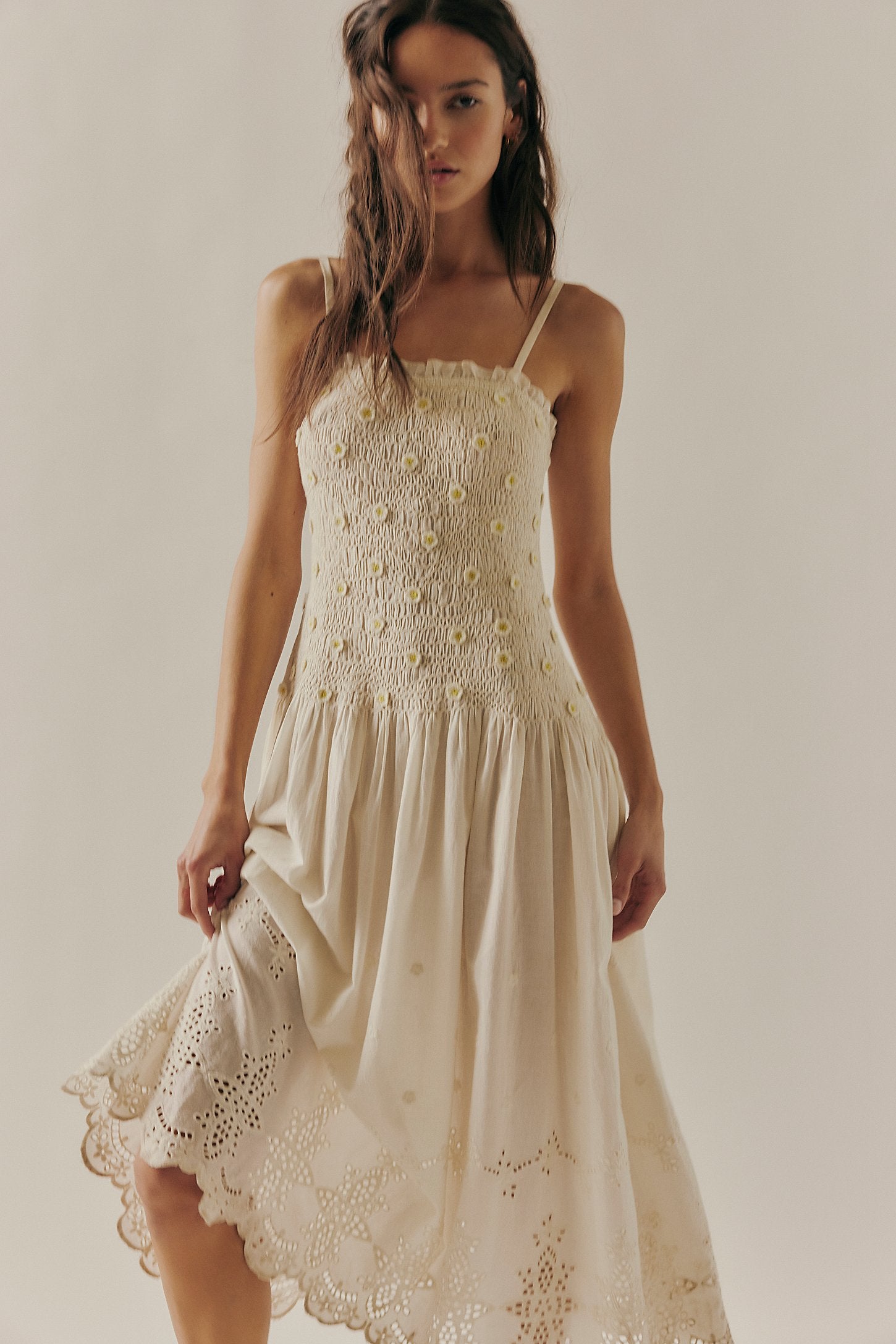 Daphne Midi Dress - Ivory – Beach & Beverly